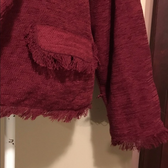 Graff Wear | Jackets & Coats | Graff Wear Burgundy Frayed Tweed Jacket ...